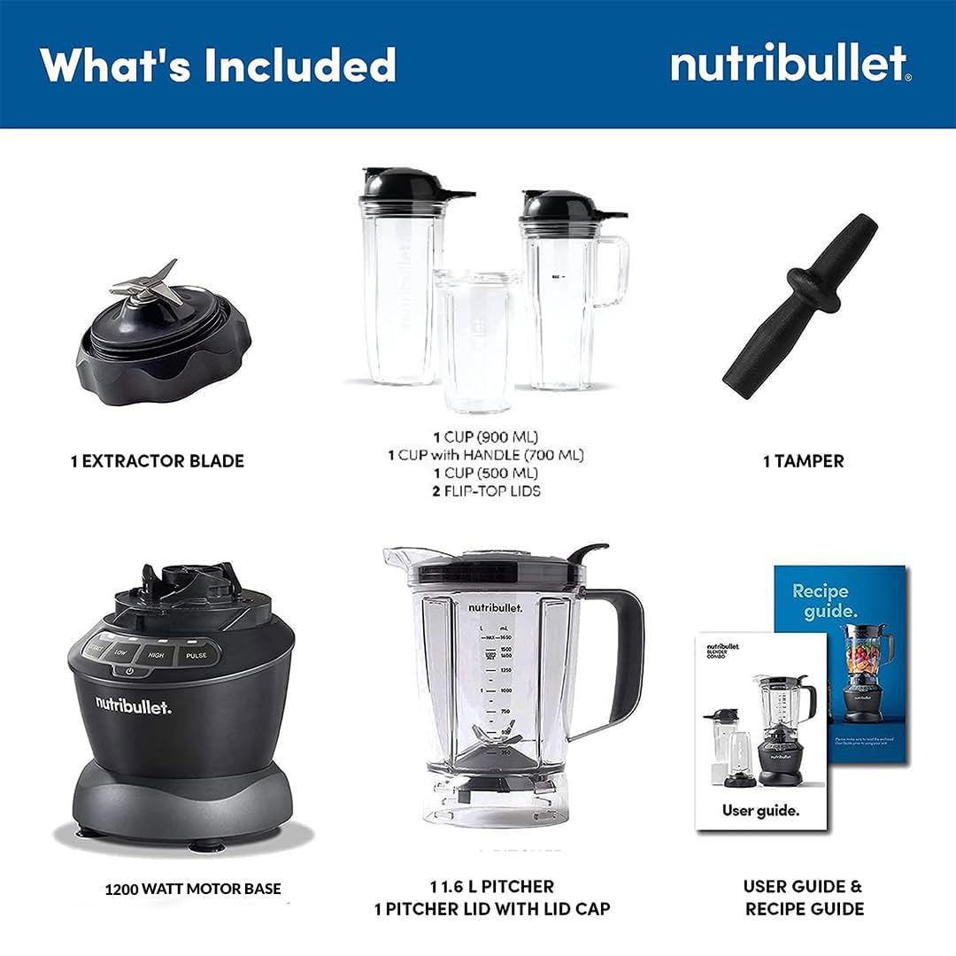 NutriBullet Blender Combo 1200 Blender / Mixer / Smoothie Maker ...